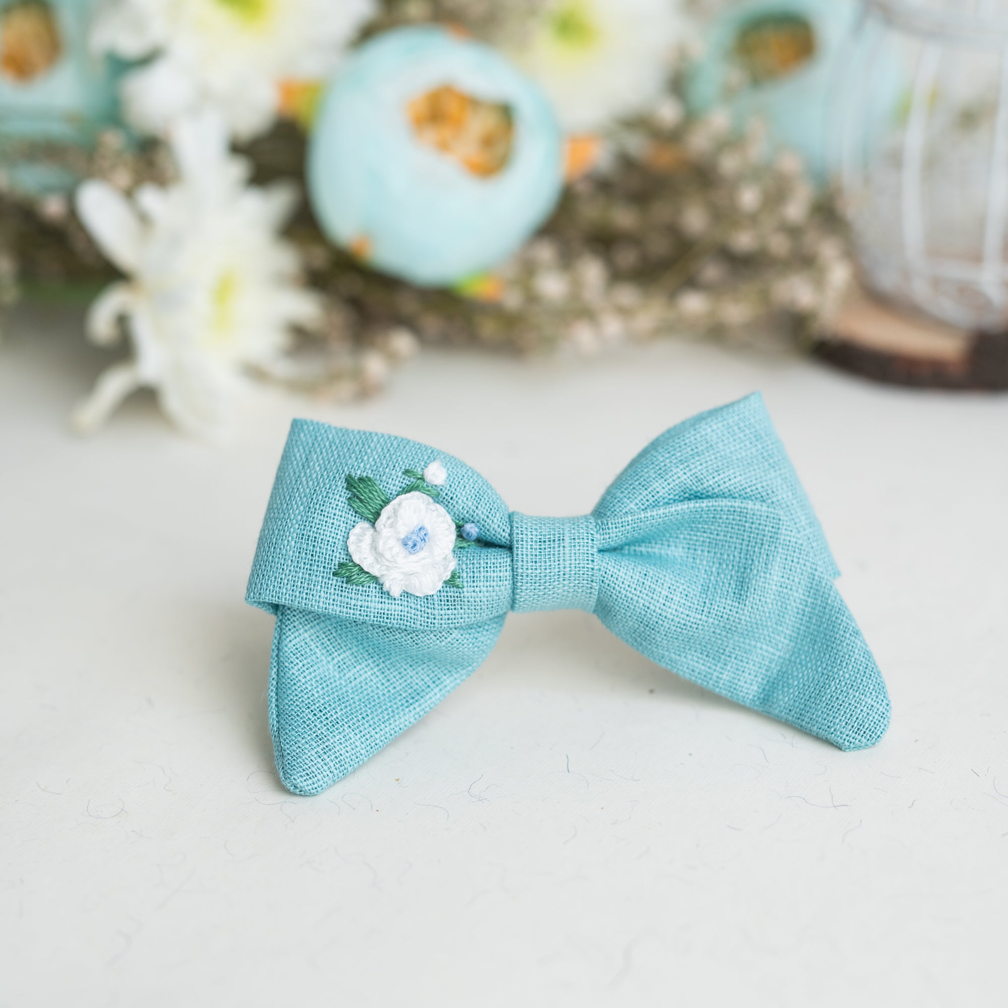Iris Blue Handtied Bow – Bloom – theberryshop.in